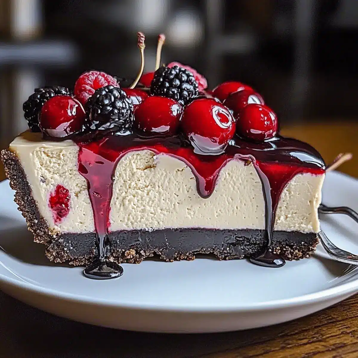 Irresistible Black Forest Berry Cheesecake – Easy No-Bake Delight