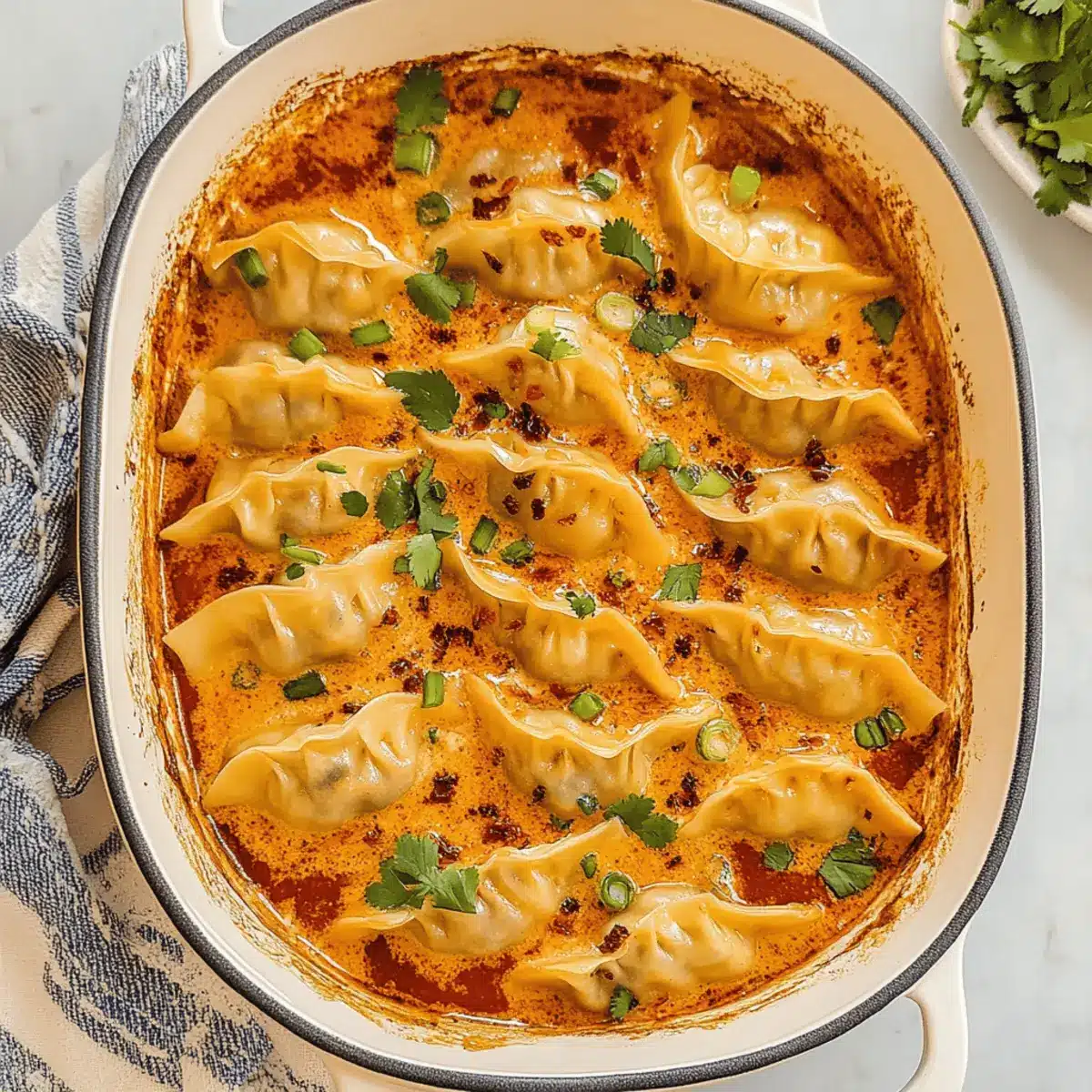 Easy Dumpling Bake with Creamy Coconut Curry Sauce