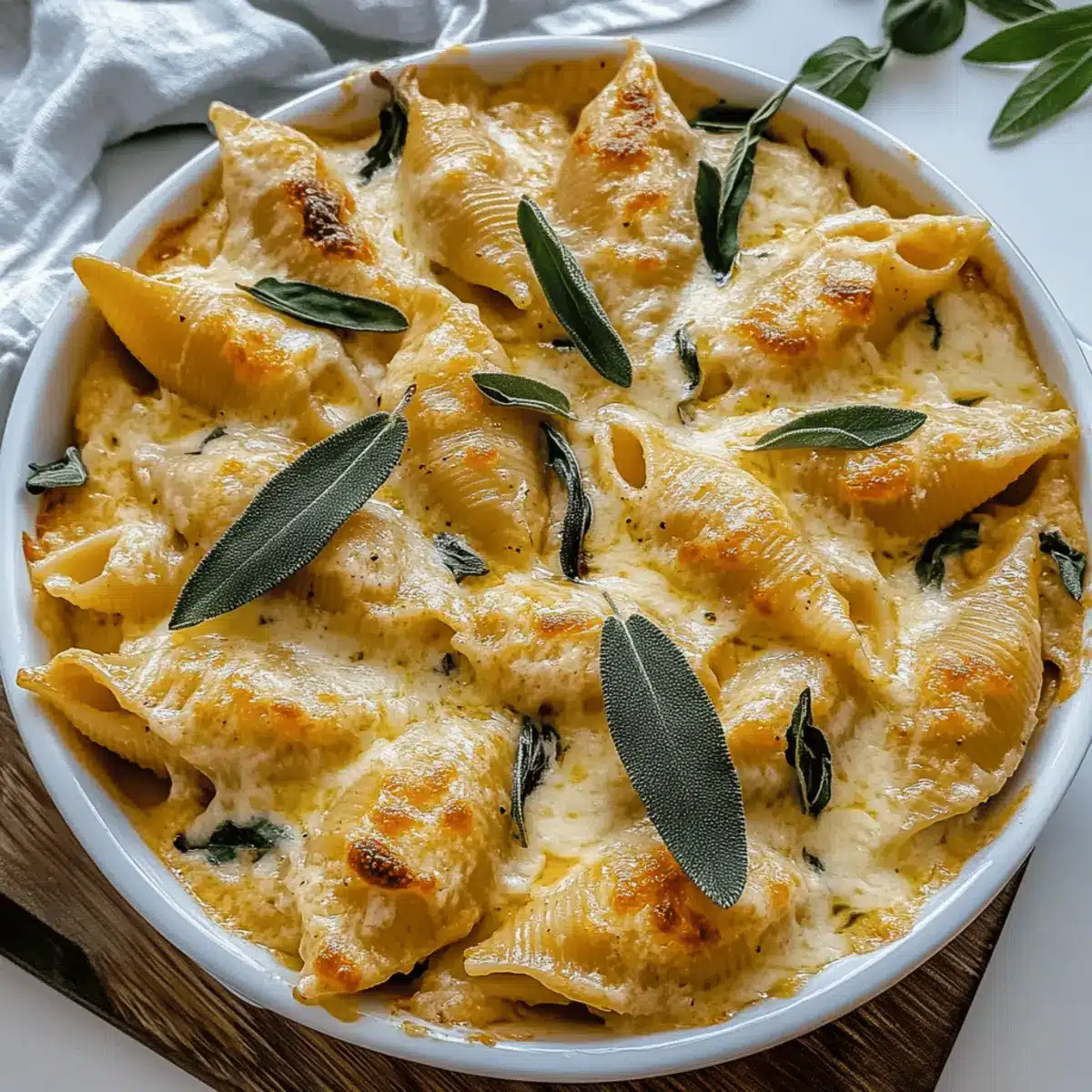 Ultimate Pumpkin & Gouda Stuffed Shells with Brown Butter Alfredo
