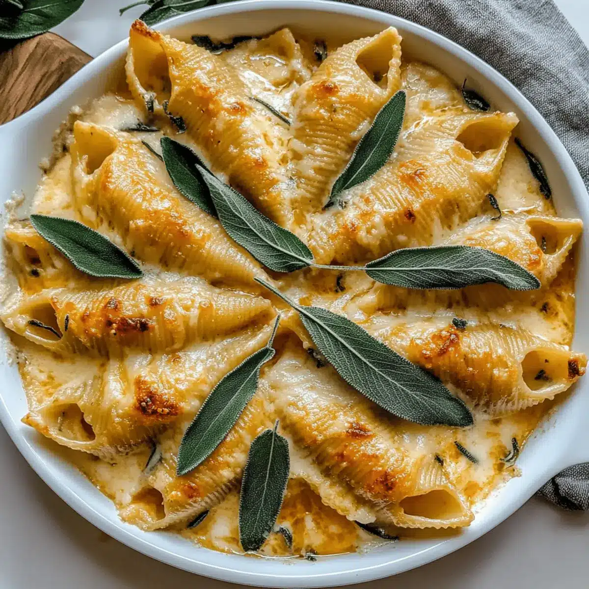Ultimate Pumpkin & Gouda Stuffed Shells with Brown Butter Alfredo