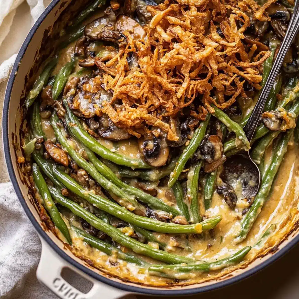 Creamy Green Bean Casserole with Homemade Flavor Magic